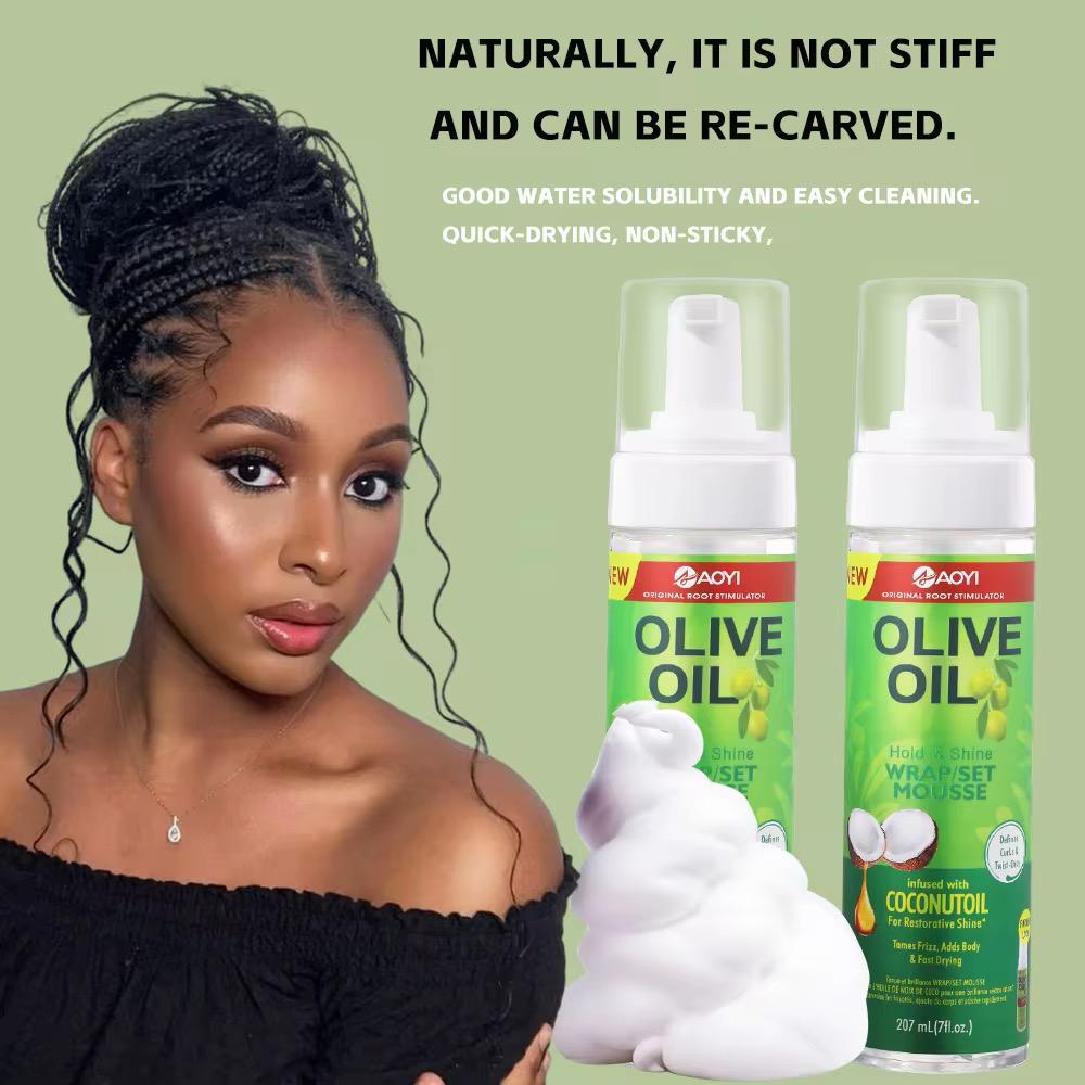 Organic Root Stimulator Olive Oil Hair Wrap Set Curl Defining Mousse